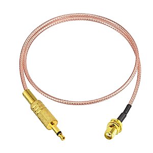Eightwood SMA Female Bulkhead to 3.5mm 1/8” Mono TS Male Plug Stereo Adapter Shortwave Radio Antenna Cable 1.6 Feet