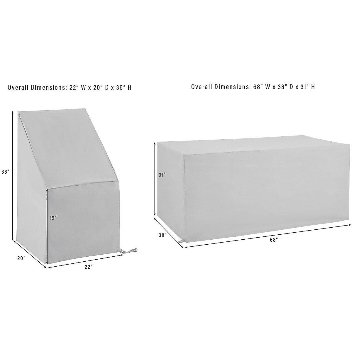 Crosley Furniture Patio Furniture Covers, Waterproof 5-Piece Cover Set for Dining, Outdoor Table and Chairs, Gray