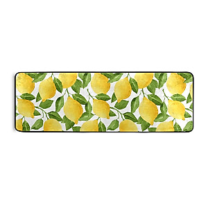 Lemon Bath Rug Runner Yellow Lime Tree Non Slip Area Mat Rugs for Bathroom Kitchen Entryway Shaggy Rug Soft Bedroom Carpet 72"x 24"