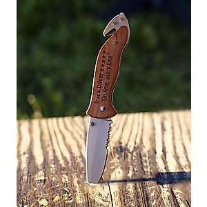 Trucker Gifts For Men Truck Driver 5 Out Of 5 Stars Review On Time Every Time Laser Engraved Stainless Steel Folding Survival Knife