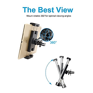 Phichy Car Vent Tablet Holder Mount for 4.7"-13" Phone & iPad - Air Vent Tablet Car Mount, Super Stable Clip Tablet Mount for Car Compatible with iPad Pro/Air/Mini, Galaxy Tabs, iPhone, Tablets