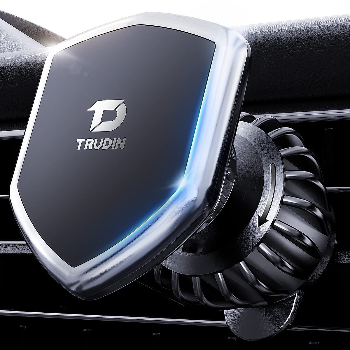 TRUDIN Magnetic Phone Holder for Car 2022 Upgraded,【Ultra Sturdy Vent Hook】 Hands-Free Car Phone Holder Mount【Sharp Turns & Bumpy Roads Friendly】 Compatible with iPhone, Samsung, All Smartphones
