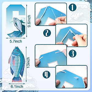 2 Line Fish Party Decorations Gone Fishing String Hanging Banner for Fish Birthday Decorations Retirement Party Decorations Fish Birthday Party Supplies Outdoor Salt Water Barbecue Party Decoration