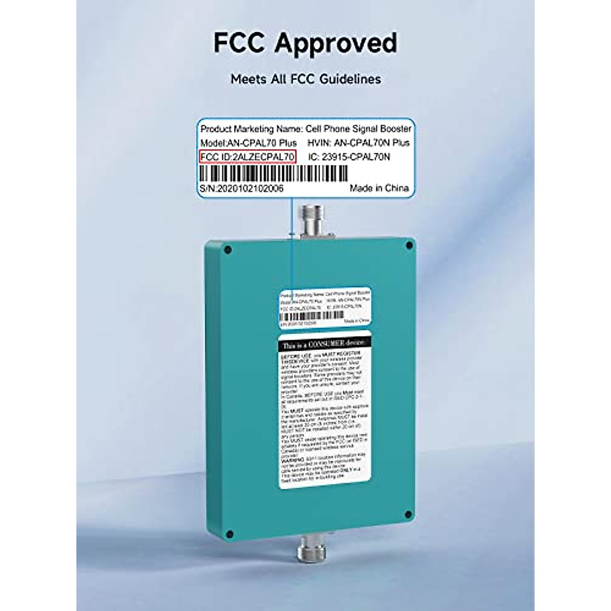 Phonetone Cell Phone Signal Booster for Home | Boosts 5G 4G LTE Signal on Band 2, 4, 5,12, 13 and 17 for All U.S. Carriers | Up to 4,500 Sq Ft | Easy to Setup | FCC Approved