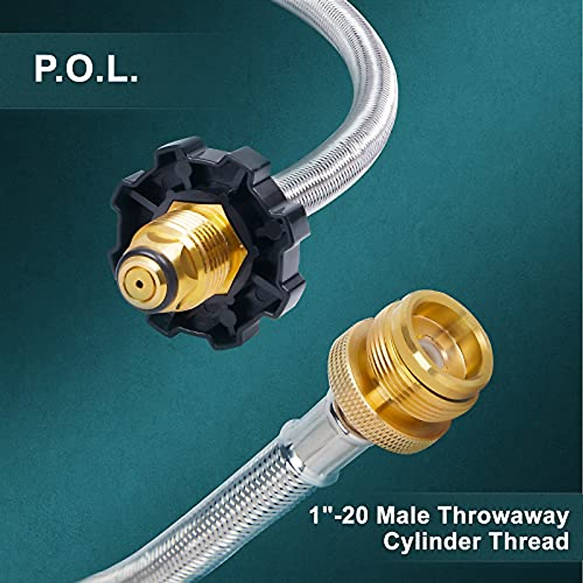 GASPRO 5FT Propane Hose Adapter 1lb to 20lb, Compatible with Coleman Camping Stove, Mr. Heater Buddy Heater, Blackstone Griddle, and More, Connects to 5-100lb Tank