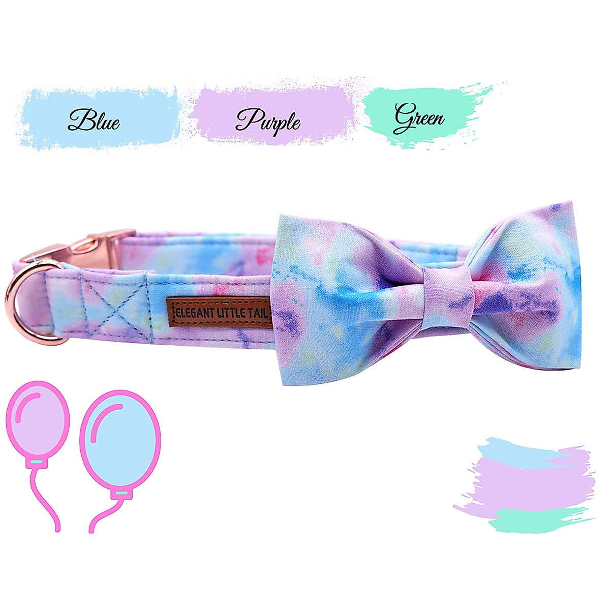 Elegant little tail Dog Collar with Bow, Soft&Comfy Bowtie Dog Collar, Adjustable Pet Gift Collars for Small Medium Large Dogs