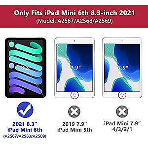 Grifobes Case for iPad Mini 6, for iPad Mini 6th Generation, Heavy Duty Shockproof Rugged Cover with Pencil Holder Stand, Protective Mini 6th Gen 8.3 inch 2021 Case for Kids Boys (Red+Blue)