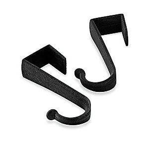 Whitmor Flocked Over The Door S/2 Hook, Black, 2 Count