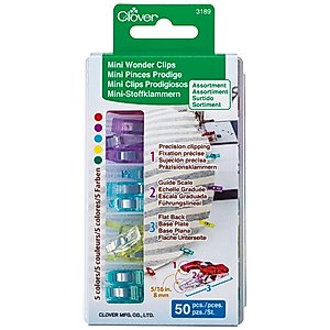 Clover Needlecraft Inc Mini Wonder Clips 50 pcs, Multicolour