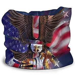 US Eagle Neck Gaiter, Eagle Face Mask Cooling Breathable Lightweight Sun Wind-proof Reusable Hiking Face Mask Cover UV Neck Gaiters For Men Cycling Running Hiking Motorcycle Fishing Outdoor Sport