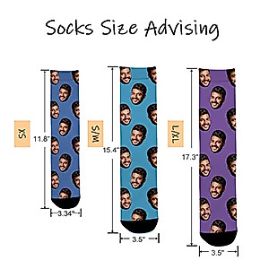 Dreamdecor Custom Funny Socks with Photo Novelty Face Crew Socks Personalized Funny Gifts for Men Women Kids