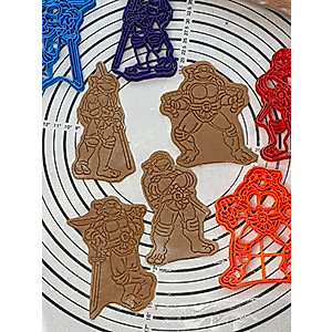 Set of 4 Ninja Turtle Raphael, Leonardo, Donatello & Michelangelo 6” Cookie Cutters and Molds Produced by 3D Kitchen Art