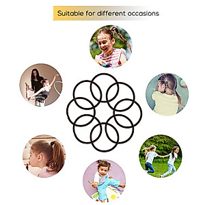 300 Pieces Black No Crease Girls Hair Ties， Hair Bands ，Bulk Elastics Ponytail Holders Ties for Thick Heavy and Curly Hair