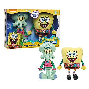 SpongeBob SquarePants Ugly Sweater Duo, Includes SpongeBob & Squidward, Kids Toys for Ages 3 Up, Amazon Exclusive