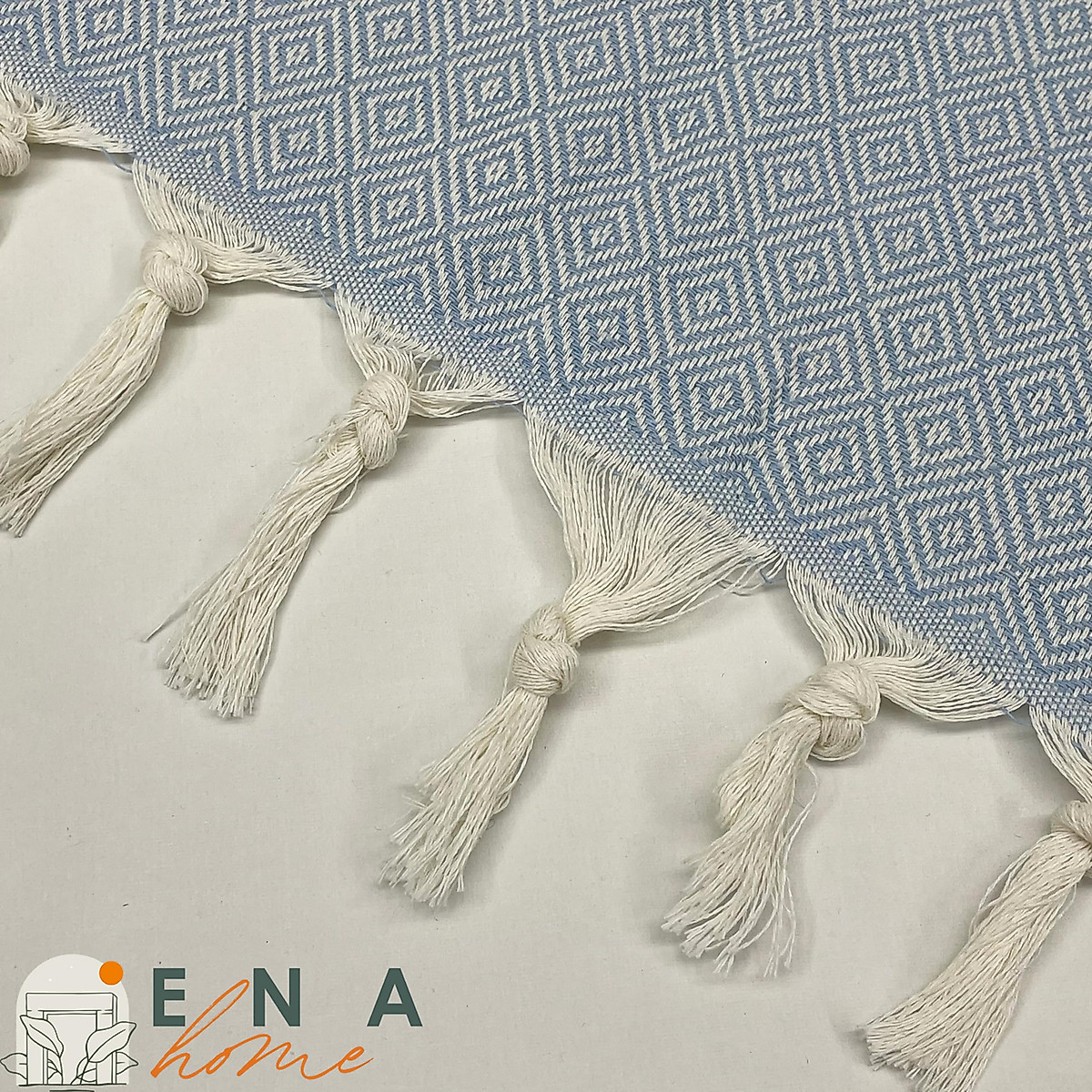 ENA HOME Turkish Beach Towel - 100% Cotton Peshtemal Towel Blanket - 39x71 Extra Large Wearable Turkish Towel for Beach, Sauna, Bath, Pool - Quick Dry - Highly Absorbent Sand Free (Baby Blue)