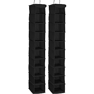 Simple Houseware 2 Pack 10 Shelves Hanging Organizer, Black