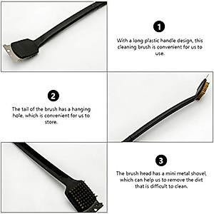 POPETPOP Bird Cage Cleaner Brush 2pcs Cleaning Brush Detailing Wire Brush for Cleaning Welding Slag and Rust Long Handle Black Bird Brush