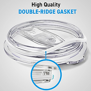 Pack of 3, 20 & 10 oz Replacement Rubber Lid Ring, 3.3 Inch Diameter - Gasket Seals, Lid for Insulated Stainless Steel Tumblers, Cups Vacuum Effect, fit for Brands - Yeti, Ozark Trail, Beast - White