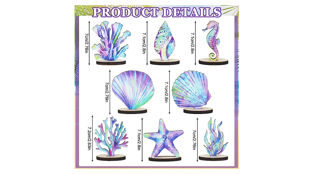 Mermaid Party Decor - 16 Pcs Under the Sea Centerpieces