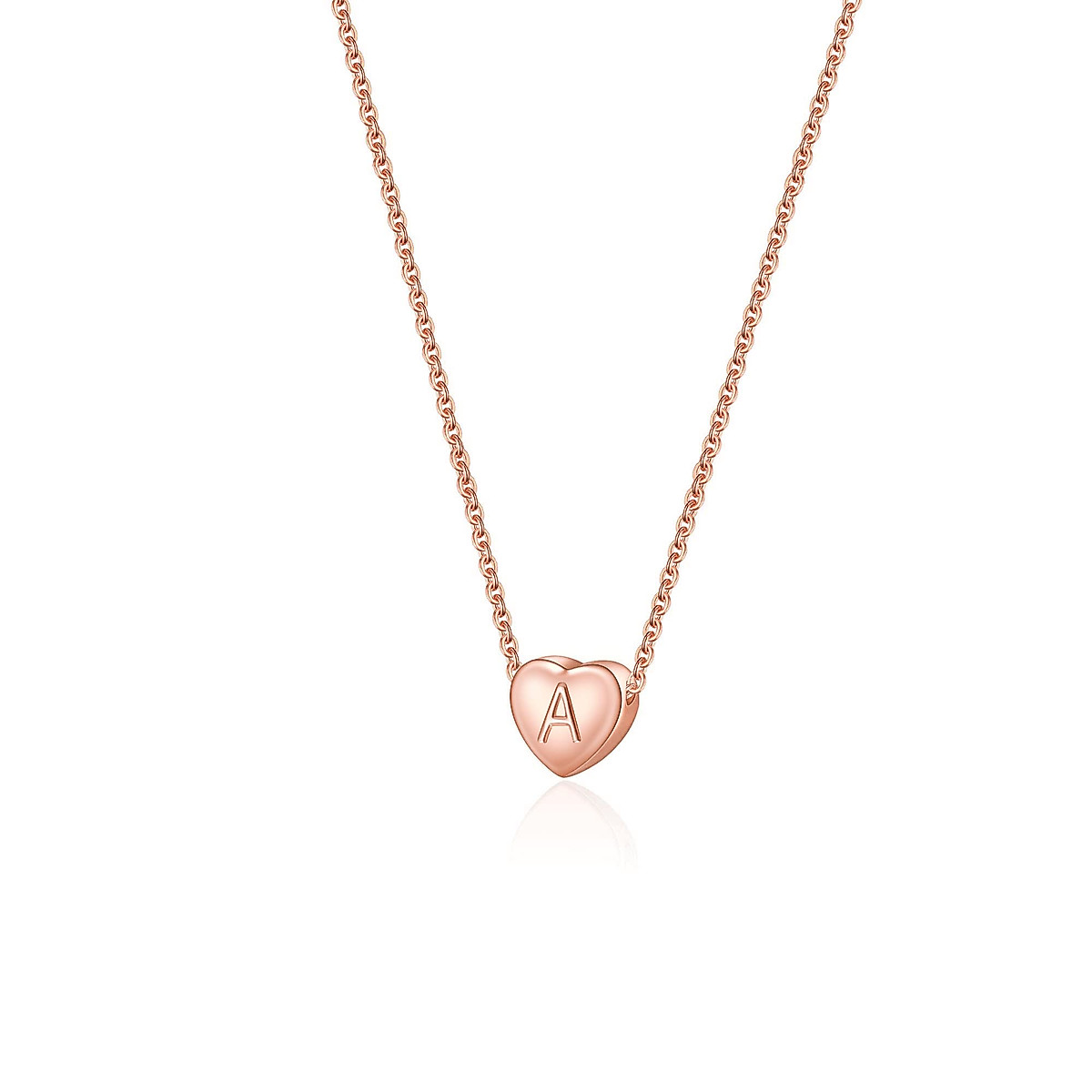 Monily Initial Necklace for Women Tiny Letter A Heart Choker Necklace for Women Dainty Rose Gold Plated Necklace for Women Christmas Gifts for Women
