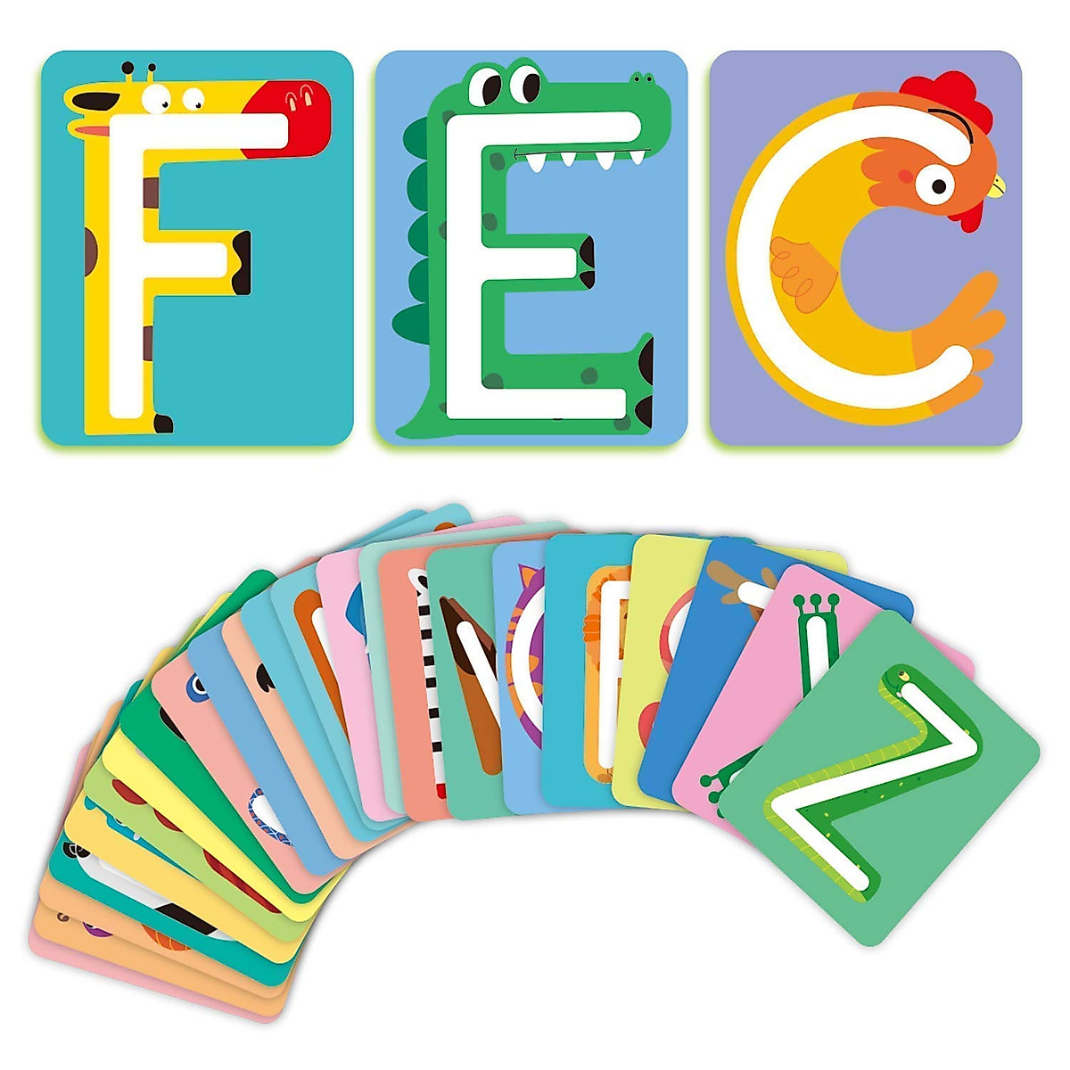 Dough Preschool Education Recognition Fundamental Starter Set, Alphabet Shape and Learn Letters and Language, 3 Years and Up with 4 Colors Dough