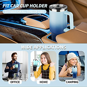 GUDEMAO 40 oz Tumbler with Handle, Insulated Tumbler with Lid and Straw, Reusable Stainless Steel Vacuum Insulated Cup, Leak Proof Thermal Travel Coffee Mug Cup for Cold and Hot (Dark Color,2Pack)