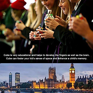 CFMOUR 2 Pack Speed Cube 3x3 Set, Fast Magic Cube for Kids, Smooth Carbon Fiber Cubes, Puzzle Toys