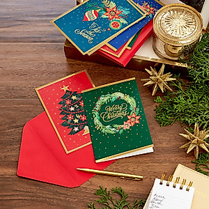 Hallmark Boxed Christmas Cards Assortment, Festive Foil (40 Cards and Envelopes)
