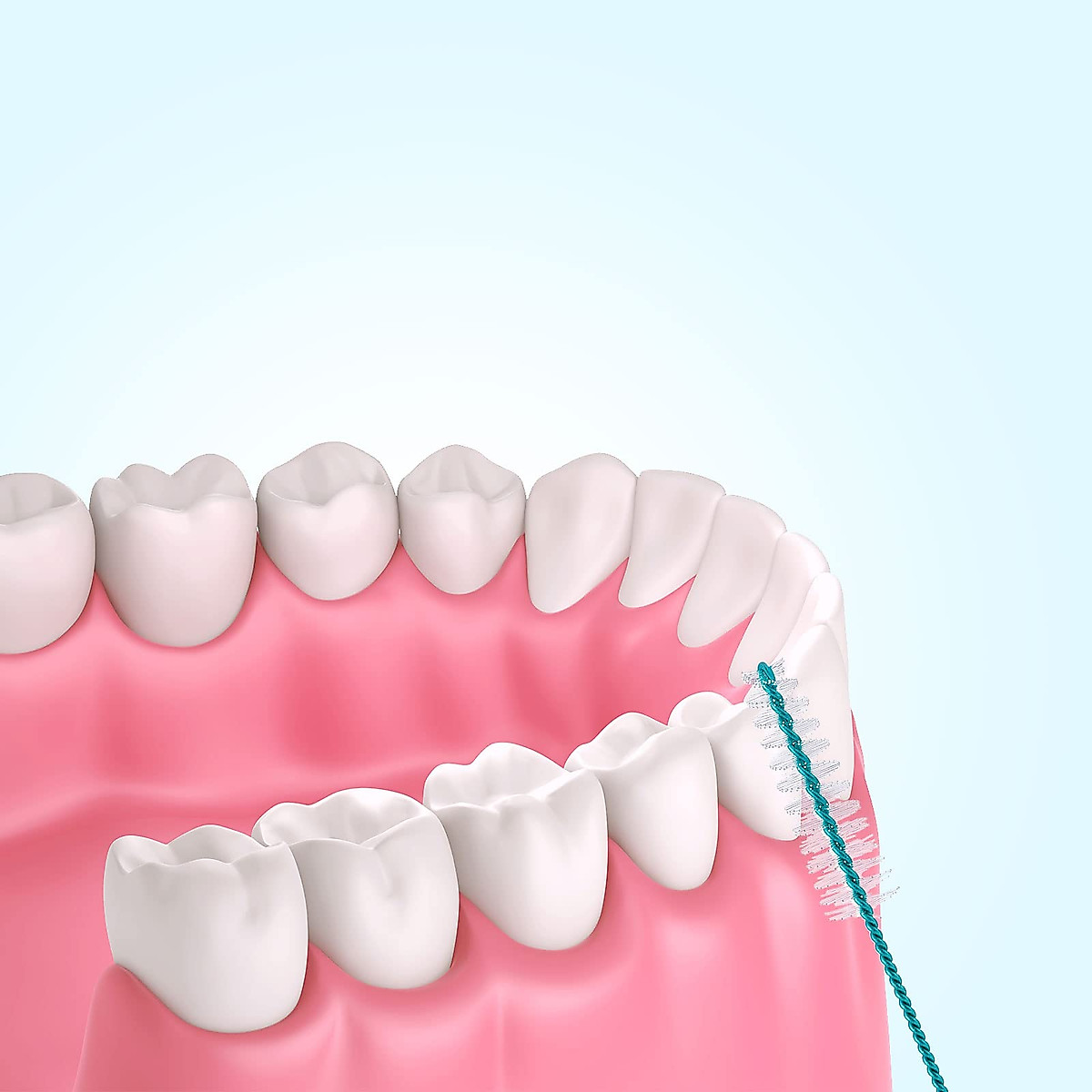 Cowwell Interdental Brush Teeth Soft Dental Picks Tooth Floss Interdental Brush Betweens Interdental Brush Refills White Refills for Tooth Cleaning (Tight, 60 Pieces)