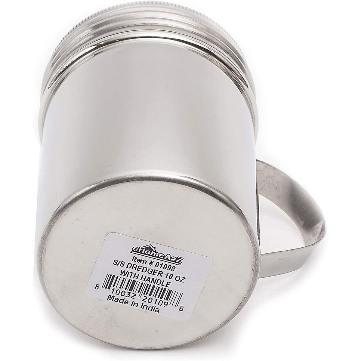 EHOMEA2Z Stainless Steel Dredge Shaker 10 Oz Ideal For Salt, Spice, Sugar, Flour (1, 10 oz With Handle)