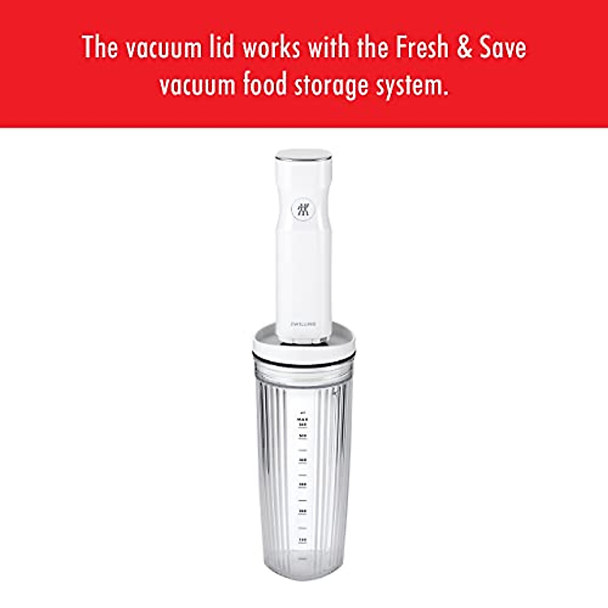 ZWILLING Enfinigy Personal Blender Jar with Drinking Lid and Vacuum Lid - White