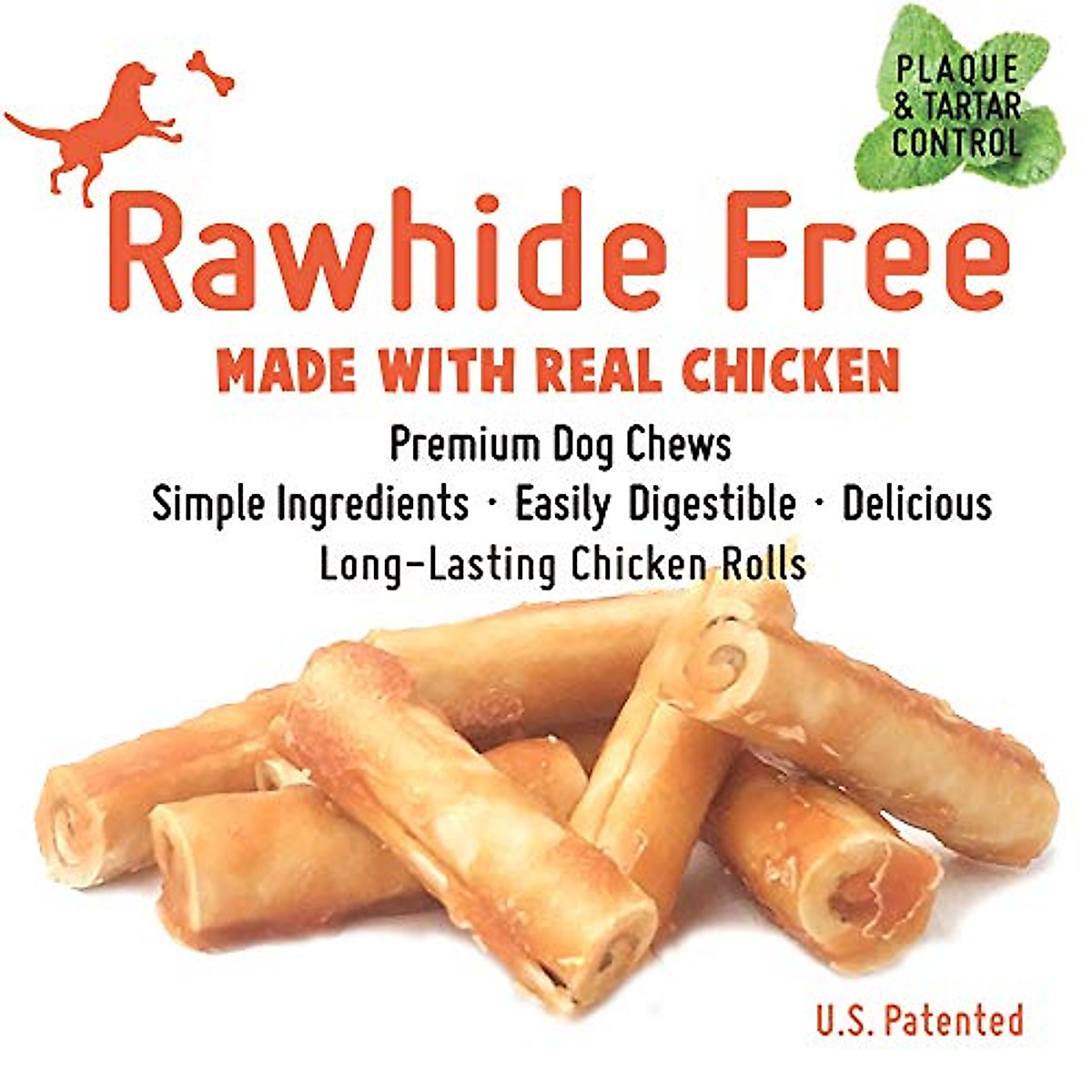 LuvChew Premium Dog Chew Treats Chicken Retriever Rolls for Large Dogs, Rawhide Free, Grain Free, Highly Digestible,Large 7" 2pcs/Pack x 2pack