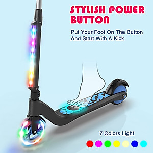 SISIGAD Electric Scooter for Kids Ages 6-12, LED Light-Up Deck, Kids Scooters with 3 Adjustment Levels Handlebar to 36 Inches High,5.3" Wheel UL Certificated Kick Scooter, Christmas Birthday Gifts