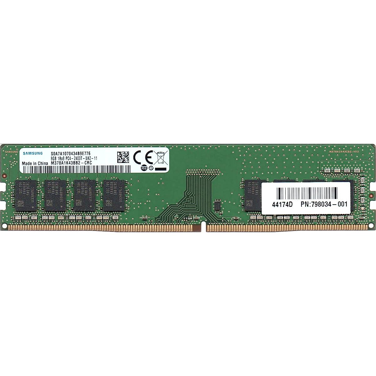 SAMSUNG 8GB DDR4 PC4-19200, 2400MHZ, 288 PIN DIMM, 1.2V, CL 17 Desktop RAM Memory Module M378A1K43BB2-CRC