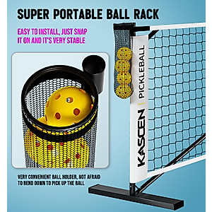 Pickleball Net - 22 FT USAPA Regulation Size Portable Pickleball Net, Pickle Ball Net with Exclusive Ball Holder, 4 Pickleballs & Carry Bag, Pickle Ball Net for Outdoor Indoor Driveway Backyard White