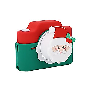 VADUMA Christmas Style Big Screen Camera Kids Face Recognition Camera Rechargeable Digital Camera with USB Cable Lanyard Zero Ink Toddler Print Camera