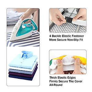 Codymon Ironing Board Cover 54x15 inches, Heavy Duty Thick Padding, Resists Staining and Scorching, Elasticized Edges - Lemon