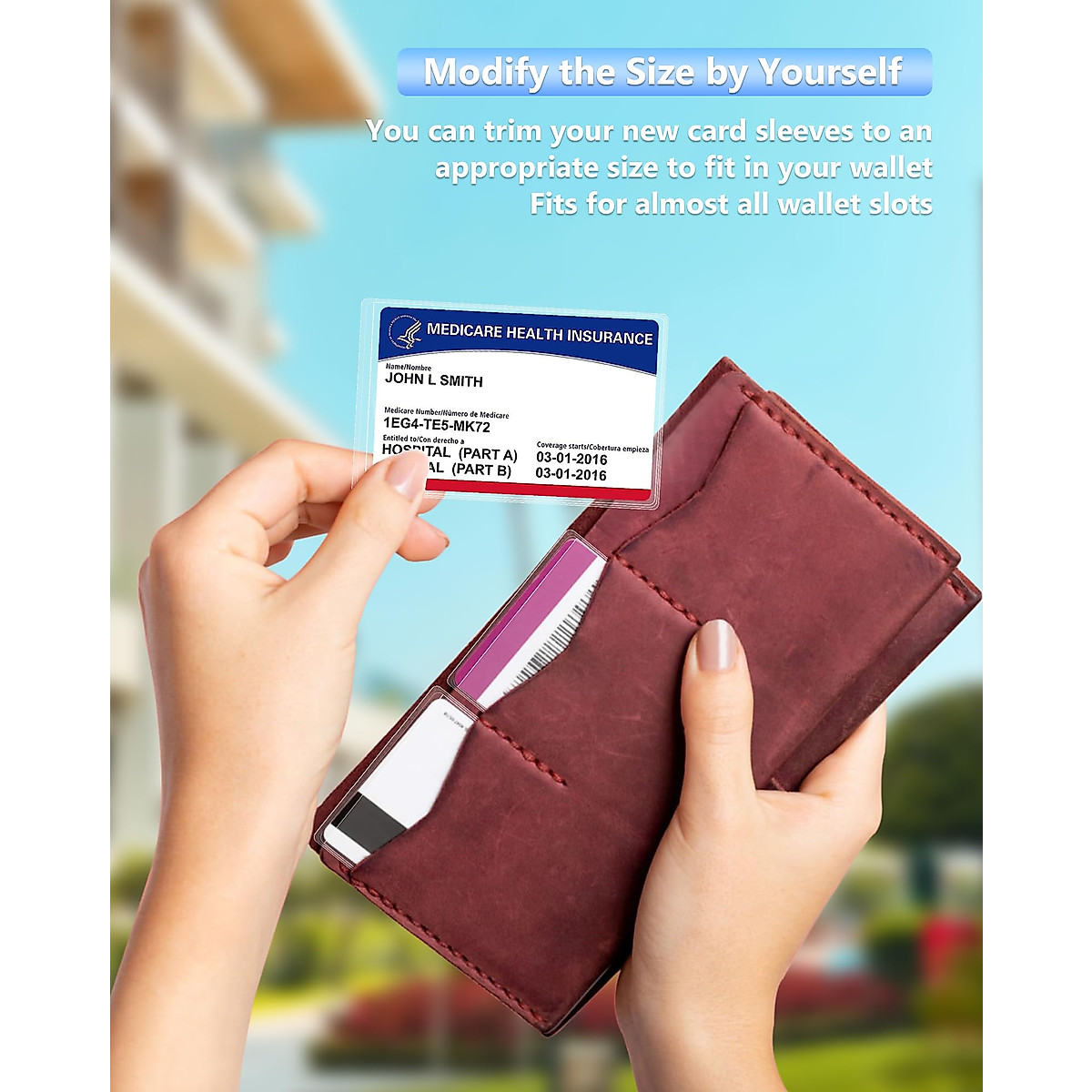 Smellalon 6 Pack New Medicare Card Holder Protector Sleeves，12Mil Clear PVC Waterproof Medical Card Protector for New Medicare Card ，Credit Card Business Card Social Security Card Protector