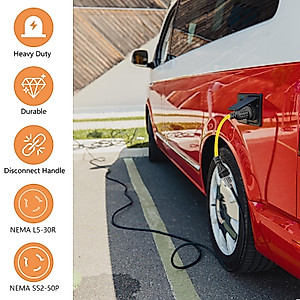 1.5FT NEMA SS2-50P to L5-30R Charger Power Adapter Cord, Cable Shore Power Adapter 125/250 Volt Marine Shore Power Twist Lock Male Plug for 50A Twist Lock Receptacle for RV, Yacht, Marine or Boat