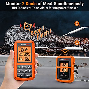 ThermoPro TP20 500FT Wireless Meat Thermometer with Dual Meat Probe, Digital Cooking Food Meat Thermometer Wireless for Smoker BBQ Grill Thermometer