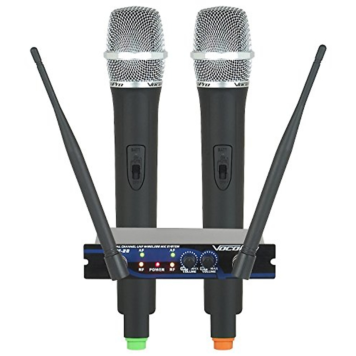 VocoPro - (UHF-28-9 Dual Channel UHF Wireless Microphone System, Black