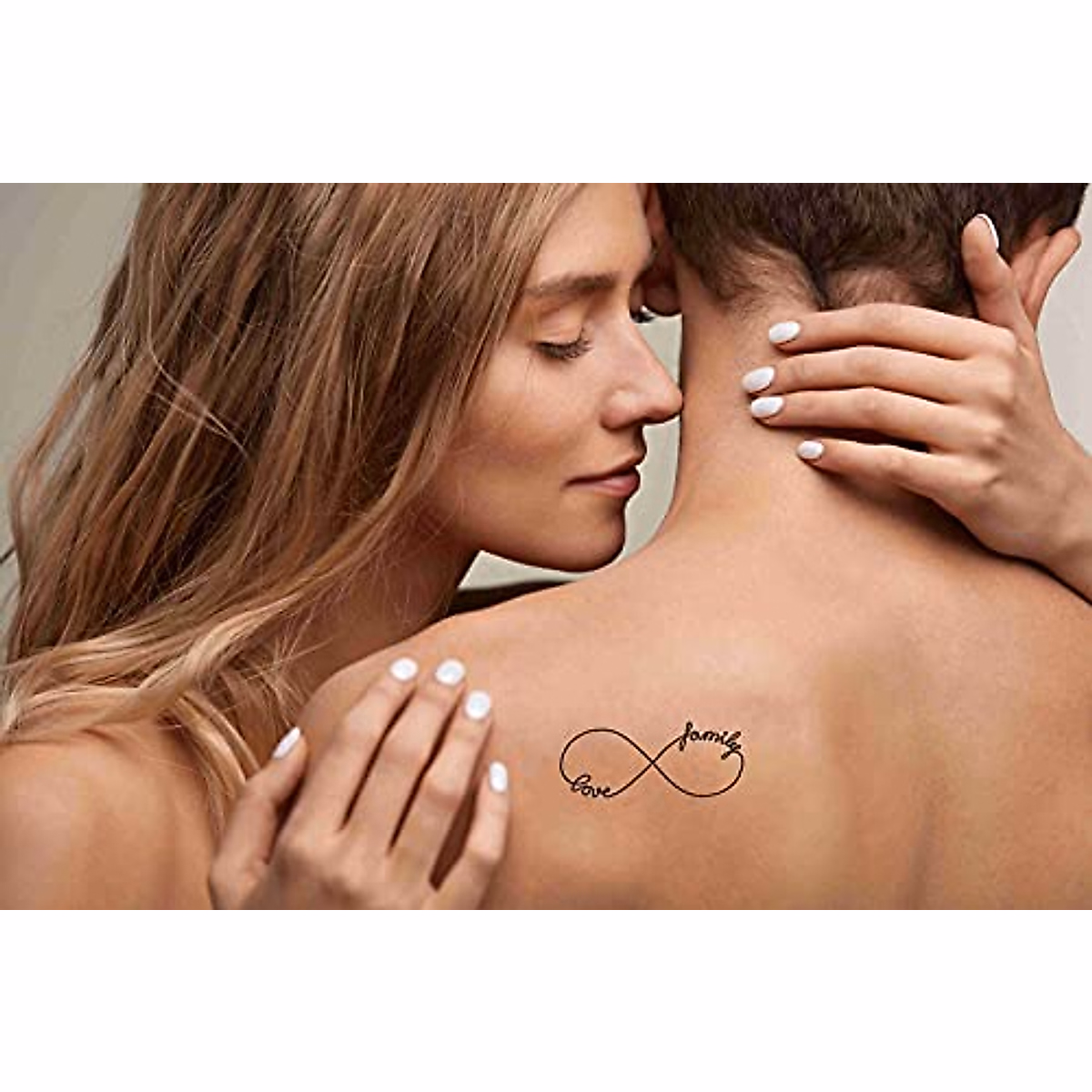 Dopetattoo 6 Sheets Temporary Tattoos Infinity Symbols Tattoo Love Family Temporary Tattoo Neck Arm Chest for Women Men Adults 3.7 X 3.7 Inch