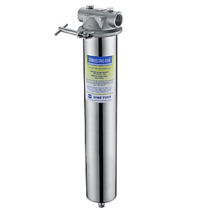 Amwater Stainless Steel Filter Housing for Filter Cartridge, Water Filter Housing for Whole House Water Purification of Stainless Steel 304 (10" C Housing-1 NPT)