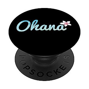 Ohana Blue Watercolor With Pink Plumeria PopSockets PopGrip: Swappable Grip for Phones & Tablets