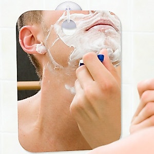 QSHAVE Fogless Shower Mirror Large Size with Suction Hook and Adhesive Hook Perfect for Shaving