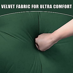 Magic Home 83.85 Inch Velvet Sofa Couch,Mid-Century Loveseat Sofa, Upholstered Living Room Sofa with Removable Cushion for Living Room Bedroom Apartment (Green)