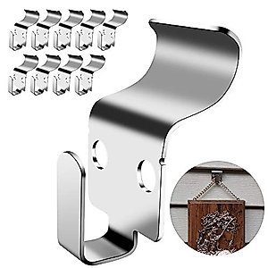 BOF Vinyl siding Hooks(10 Pack)，Heavy Duty Stainless Steel Vinyl Siding Hangers for Hanging Ornaments, Wreaths, Camera, String Lights, Wreath Pictures Hook,Easy Install and Remove