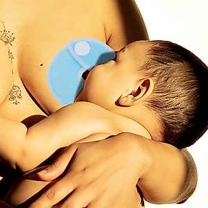 GLEAVI 28pcs G Tube Pad Holder Feeding Tube Button Covers Reusable Nursing Pads Soft Absorbent Breast Pads for Kids Breastfeeding Supports Nursing Care Sky-Blue