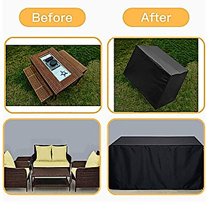 XYXH Outdoor Patio Table Covers Waterproof 106" L x 106" W x 35" H, Rectangle Garden Furniture Covers, Patio Furniture Covers Square, Tear-Resistant Durable 420D Oxford Fabric Anti-Snow