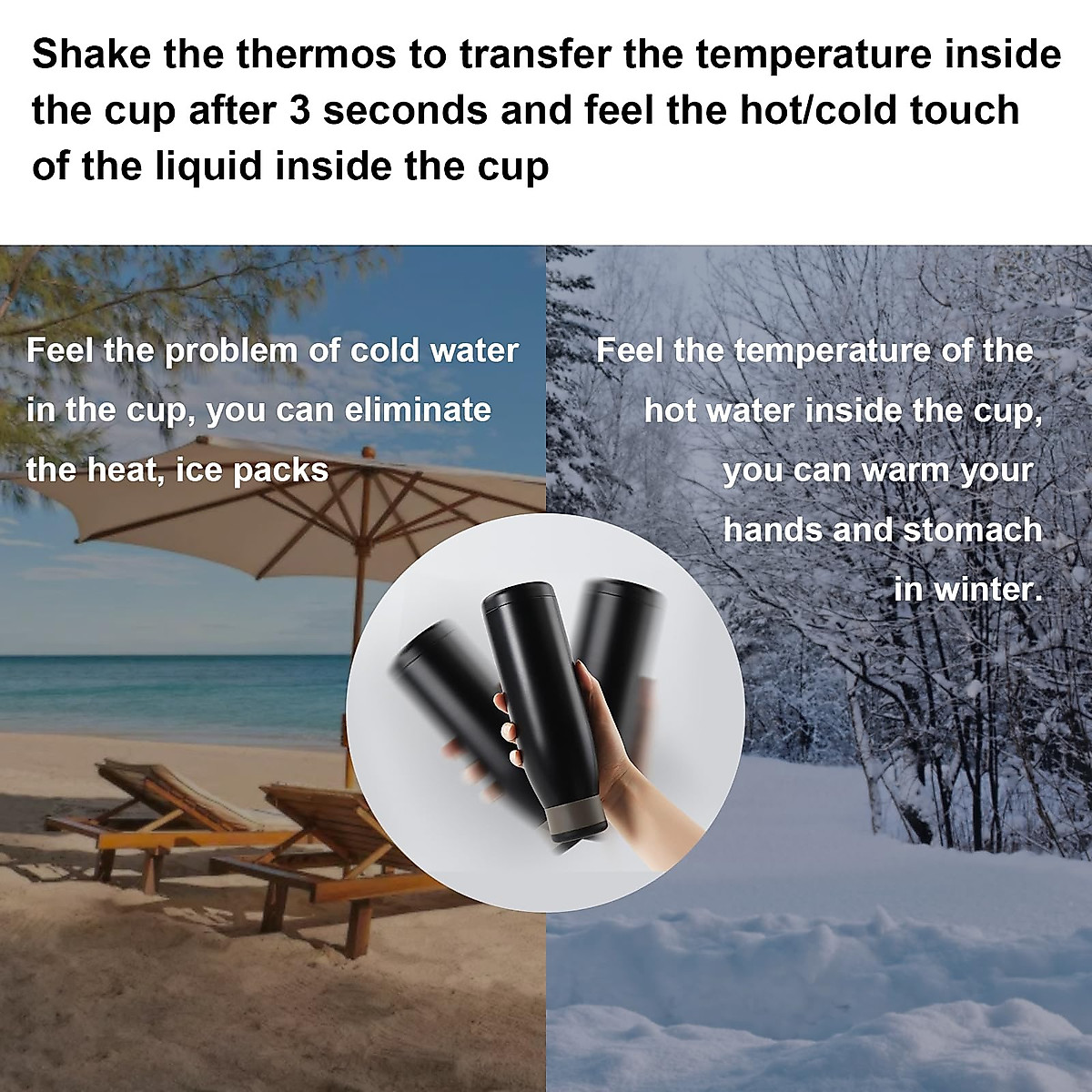 14 oz Travel Coffee Tumbler with Lid, Stainless Steel Double Walled and Vacuum Insulated Tumblers,Coffee Thermos Watter Bottle for Gift, Shake the Travel Coffe Mugto Get the Walls Cold/Hot(Black)